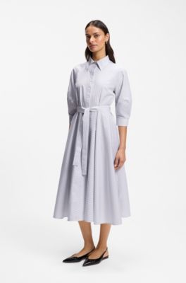 BOSS BOSS Striped Cotton Poplin Shirt Dress